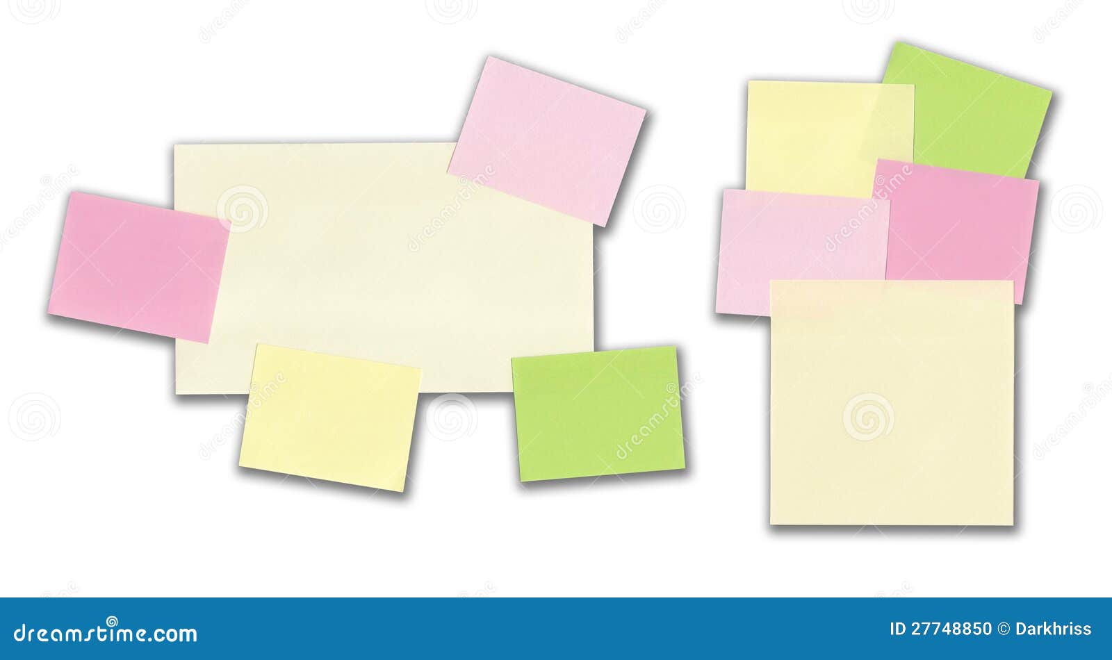 Two Sets of Sticky Notes Isolated on White Stock Photo - Image of ...