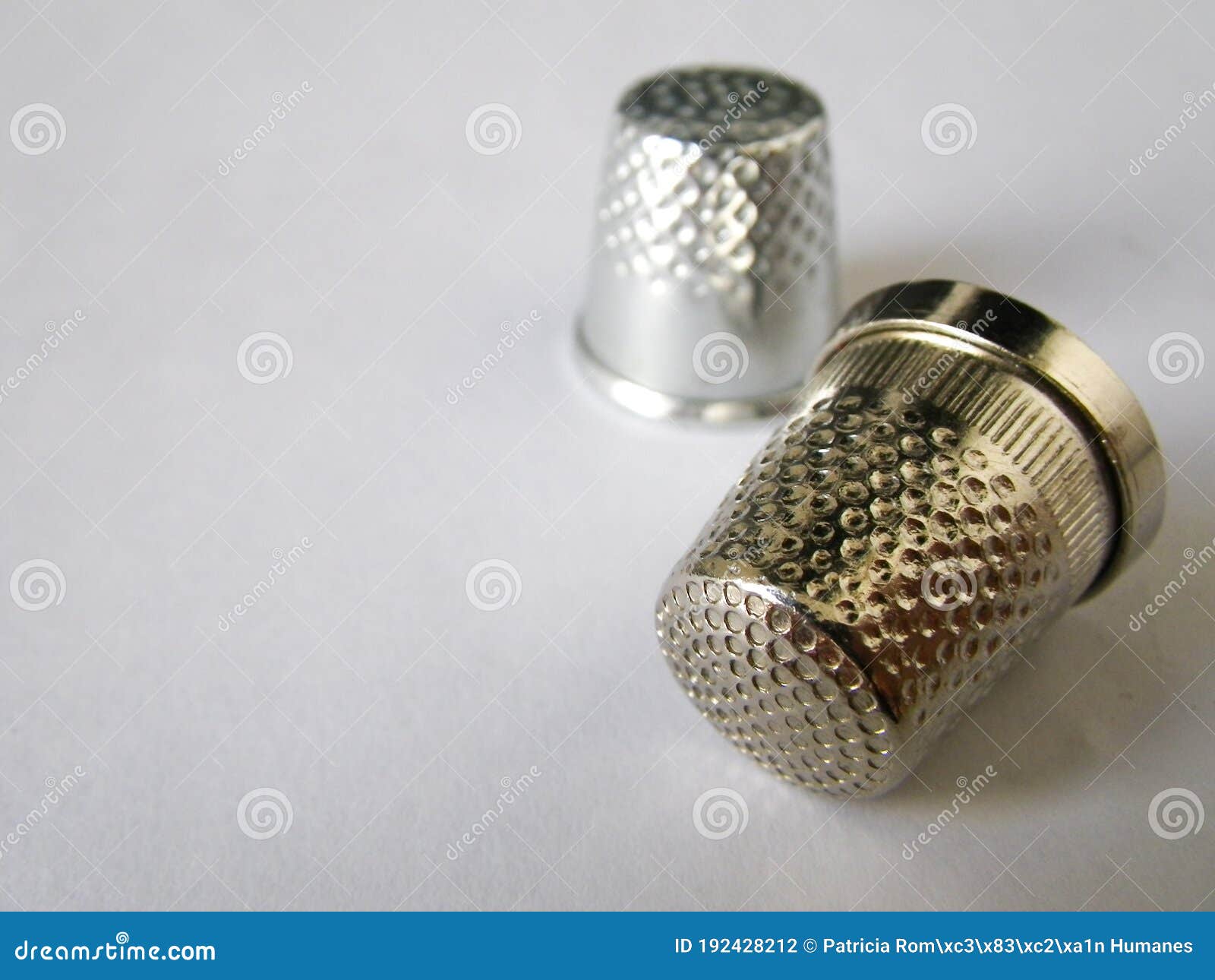 Two sewing thimbles stock photo. Image of threads, crafting - 192428212
