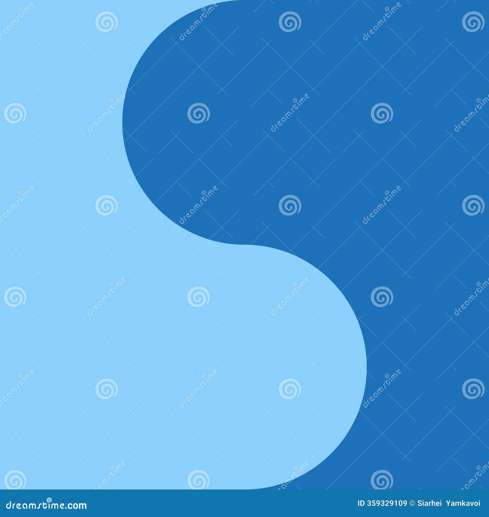 Double Blue Background Of Different Color Shades. Intertwining And Curved Shapes. Cartoon Vector ...