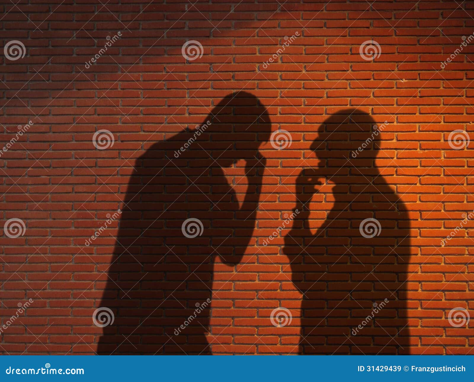 Two shadows chating stock image. Image of concept, mark - 31429439