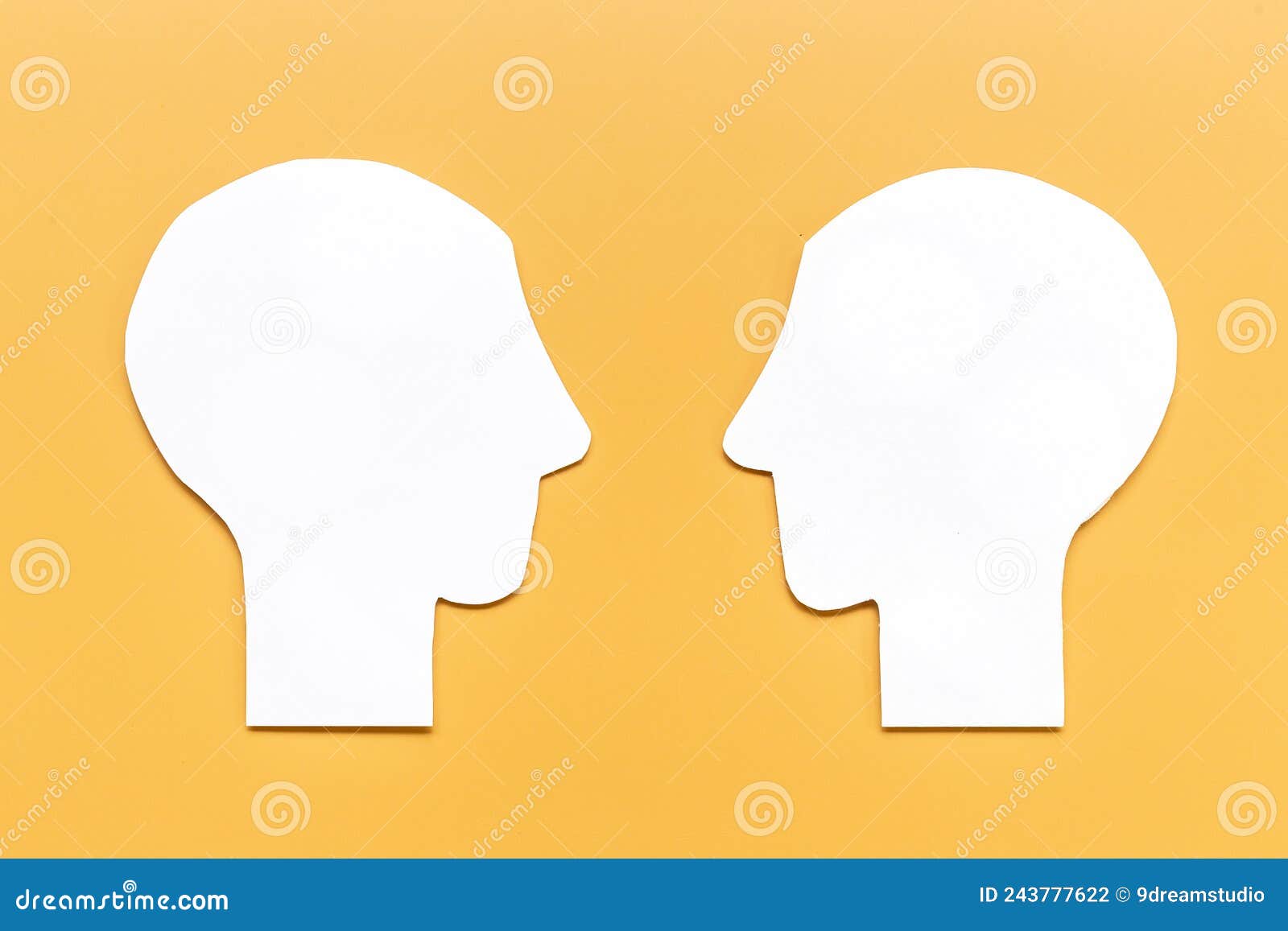 Two Shape of Men Head - Connection and Communication Concept Stock ...