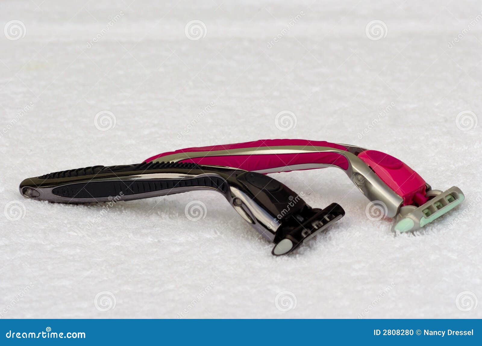 Two shavers on a towel stock photo. Image of sharpness - 2808280