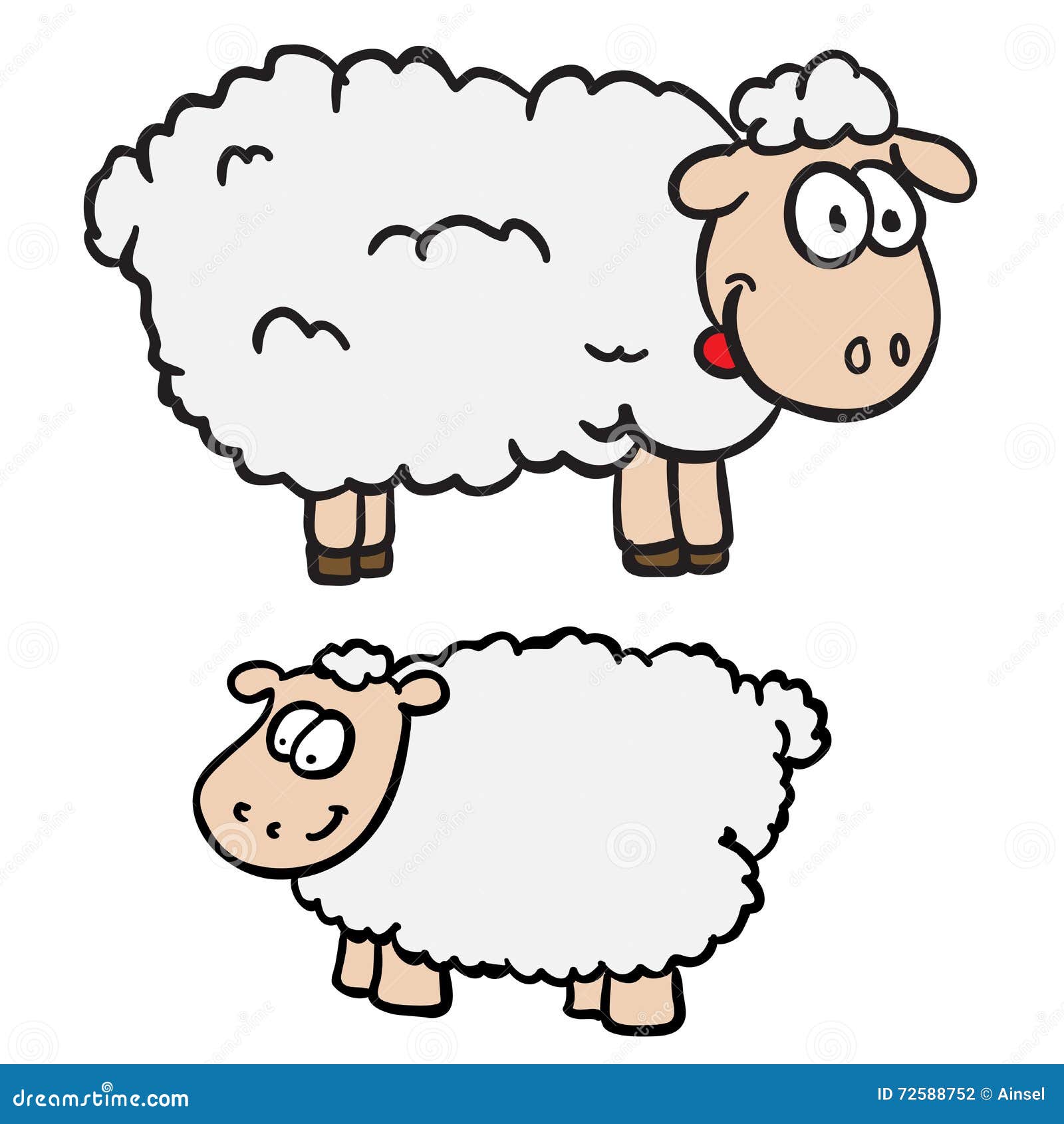 Two sheep stock illustration. Illustration of cartoon - 72588752