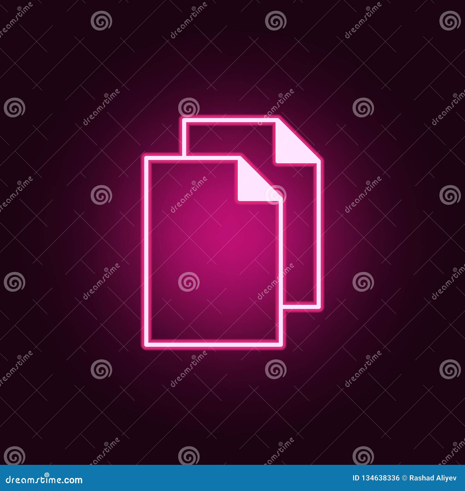 Two Sheets Icon. Elements of Web in Neon Style Icons Stock Illustration ...