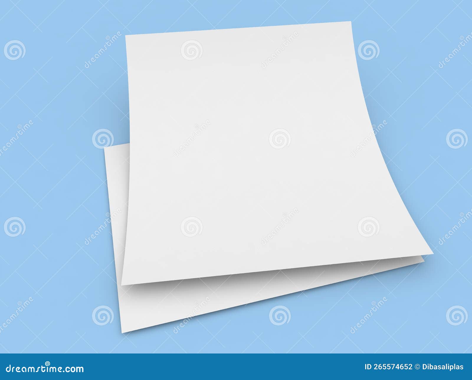 Two Sheets of A4 Paper on a Blue Background. Stock Illustration ...