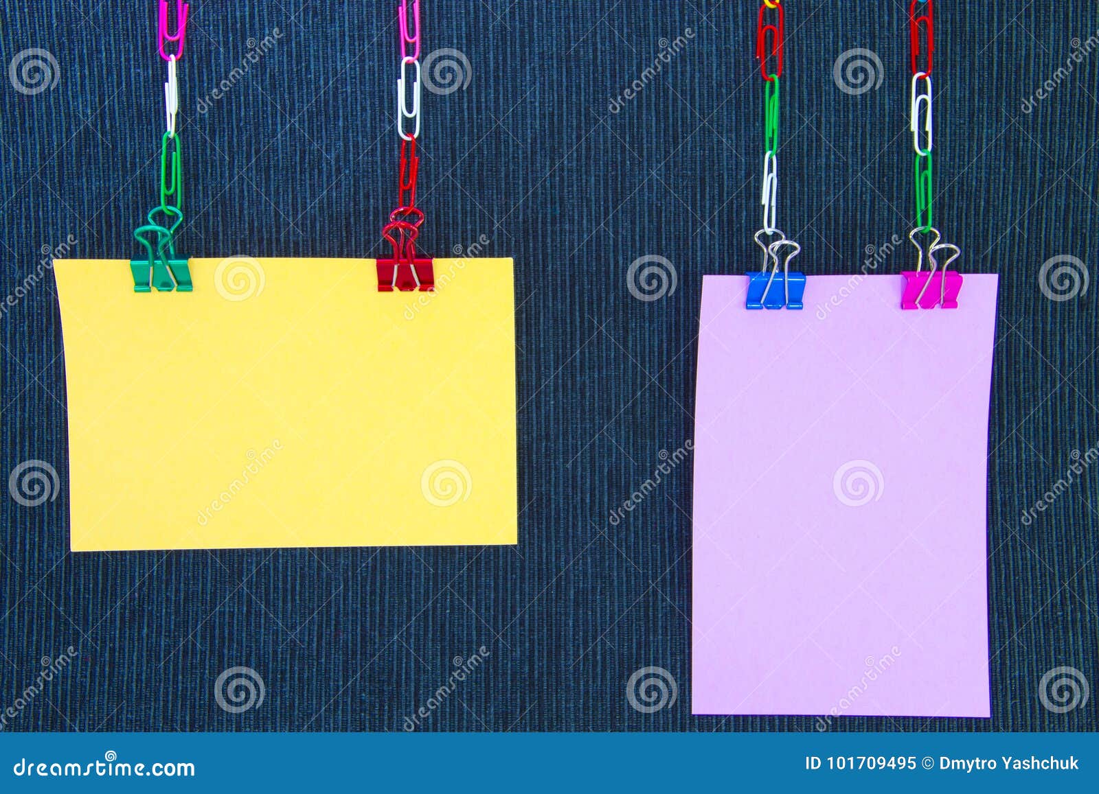 Two Sheets of Paper on Dark-blue Background Stock Image - Image of ...