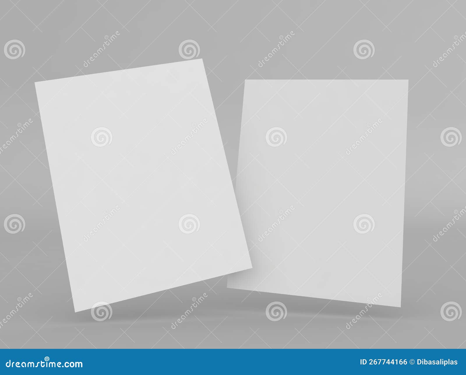 Two Sheets of A4 Paper on a Gray Background. Stock Illustration ...
