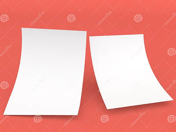 Two Sheets of A4 Paper on a Red Background. Stock Illustration ... Two Sheets of A4 Paper on a Red Background. Stock Illustration ...