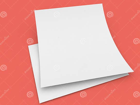 Two Sheets of A4 Paper on a Red Background. Stock Illustration ...