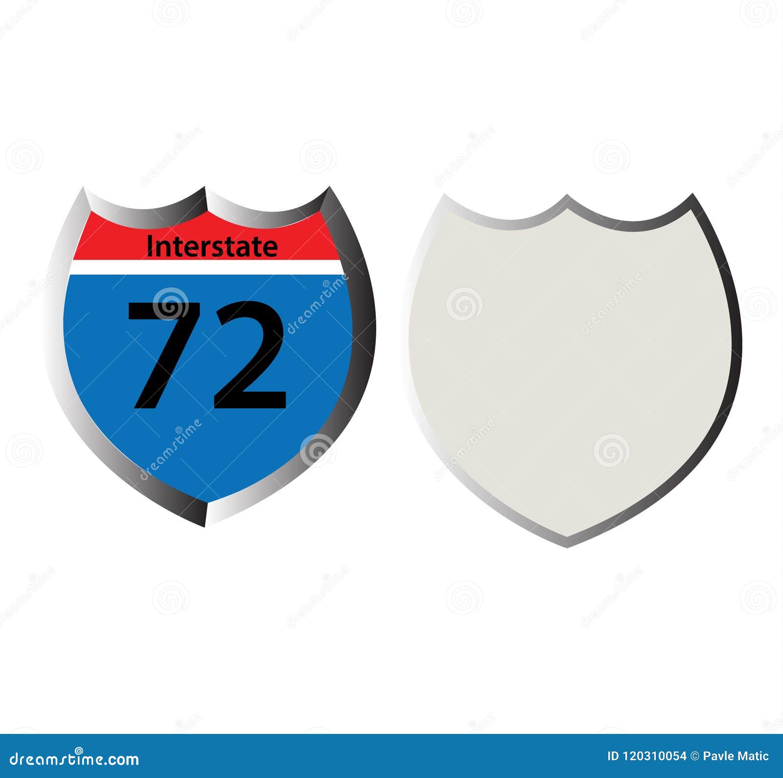 Interstate Freeway Traffic Signs Stock Vector - Illustration of ...