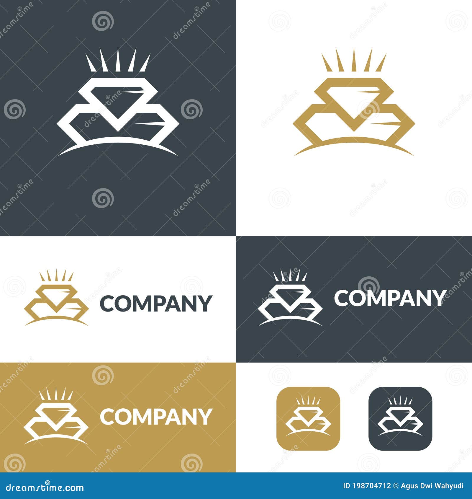 Two Shining Diamond Logo Concept. Stock Vector - Illustration of gold ...