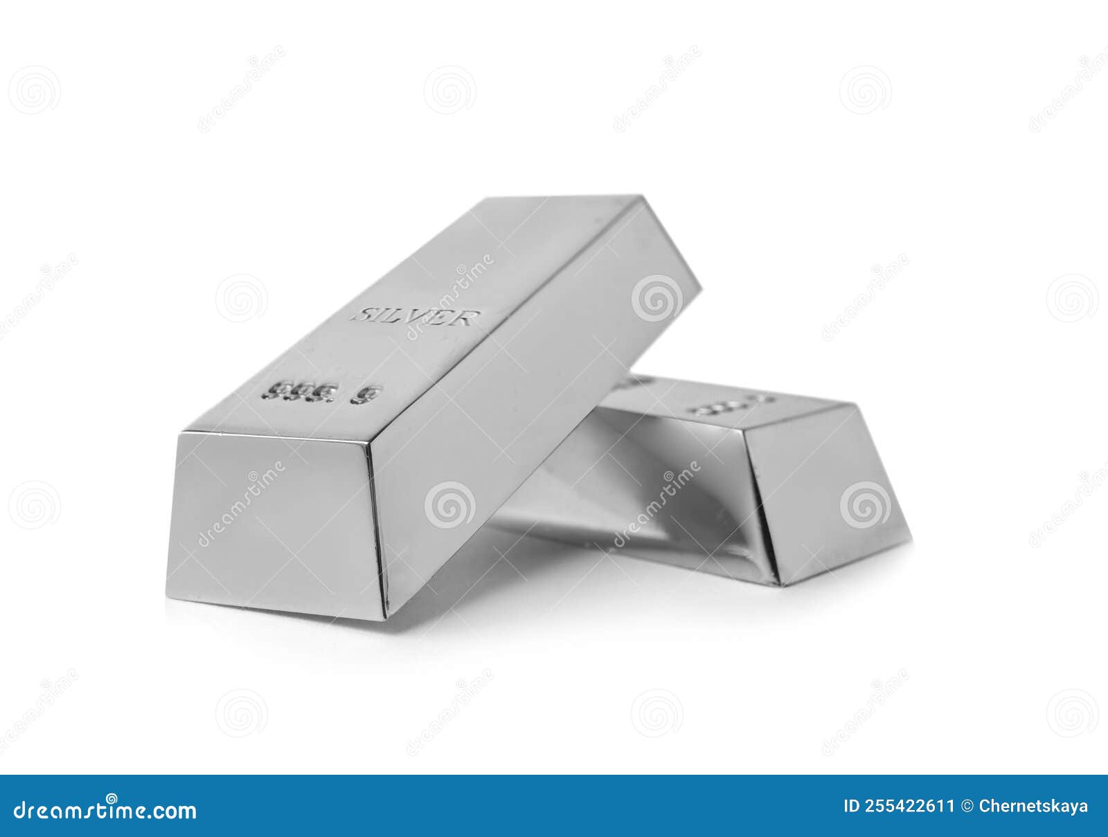 Two Shining Silver Bars Isolated on White Stock Image - Image of rich ...