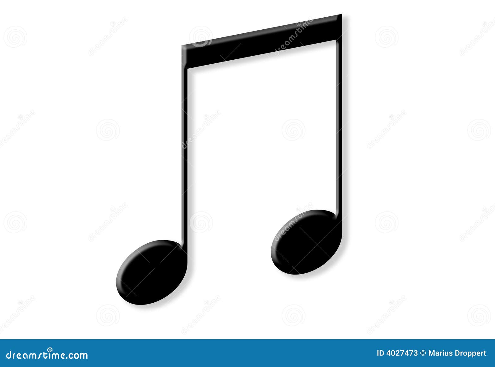 Two Shiny Black Music Notes Stock Illustration - Illustration of ...