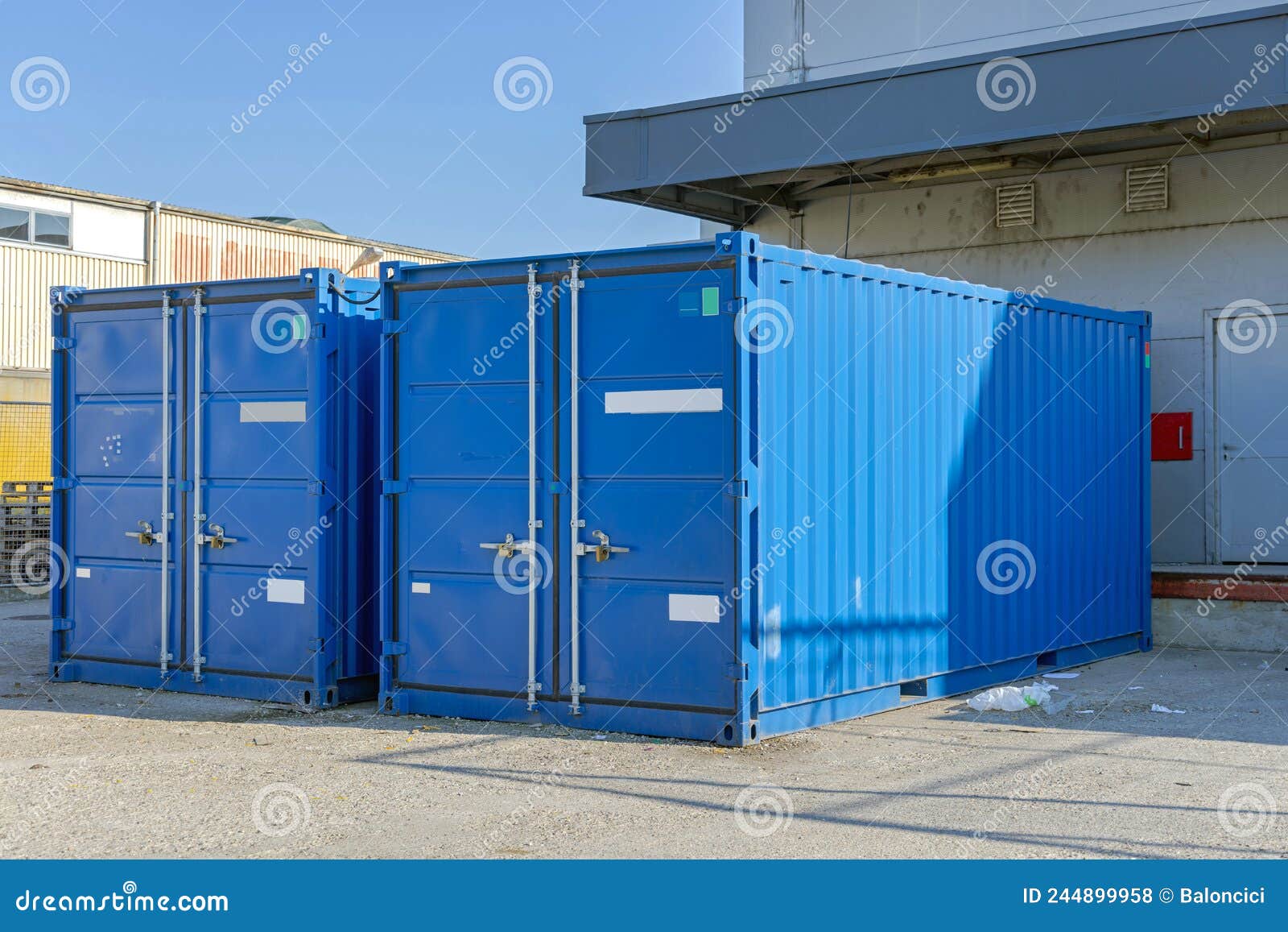 Two Shipping Containers stock photo. Image of front - 244899958
