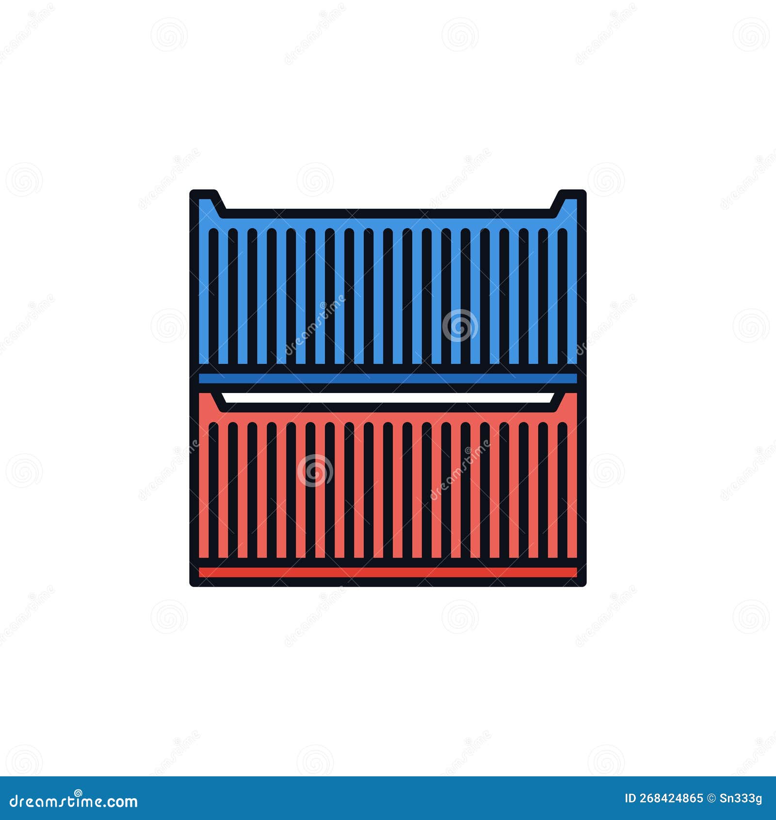 Two Shipping Containers Vector Intermodal Cargo Concept Modern Icon ...