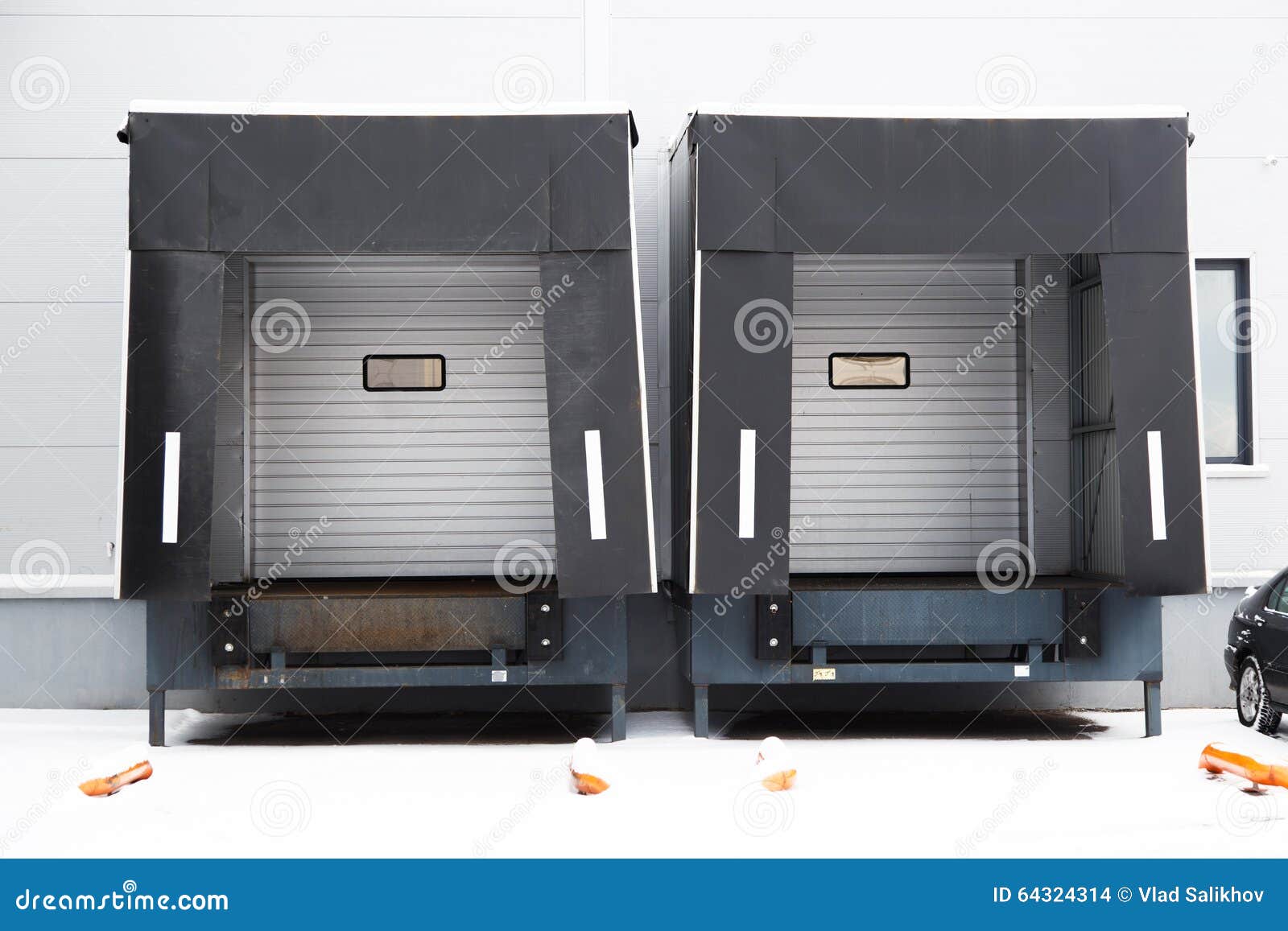 Two Shipping Gates for Trucks. Stock Photo - Image of america, semi ...