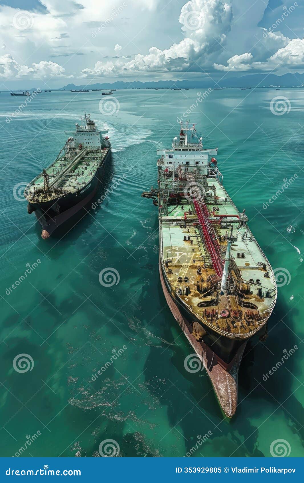 Two Ships Floating in the Water, Suitable for Marine and Transportation ...