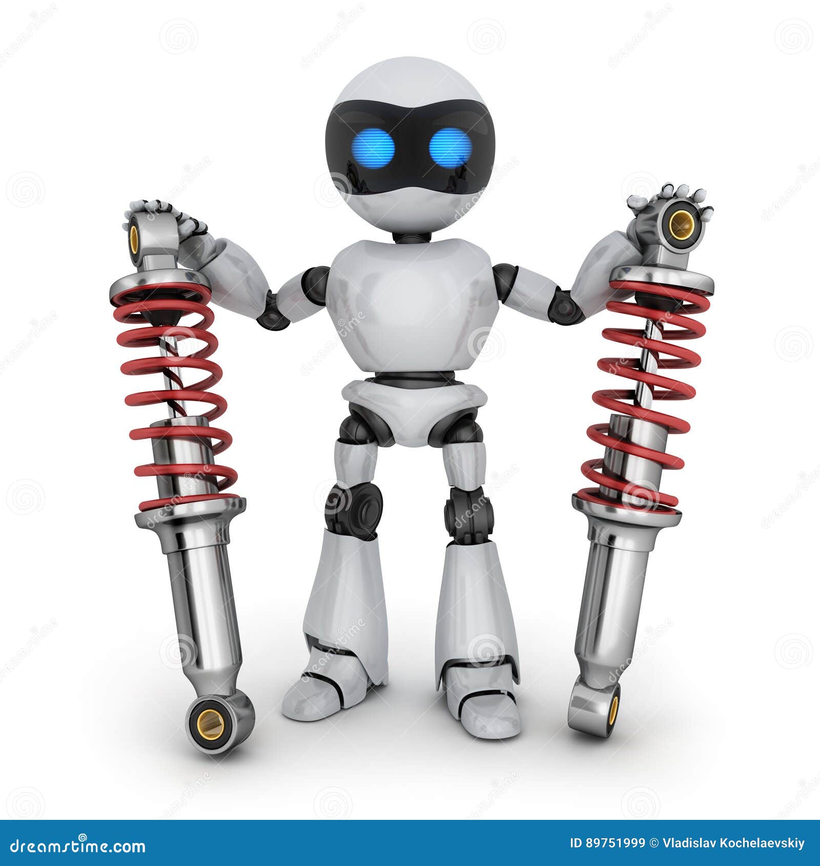 Two Shock Absorber and Robot Stock Illustration - Illustration of ...