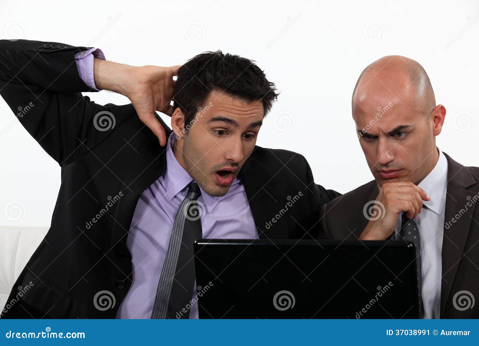 Two shocked office workers stock image. Image of emotion - 37038991