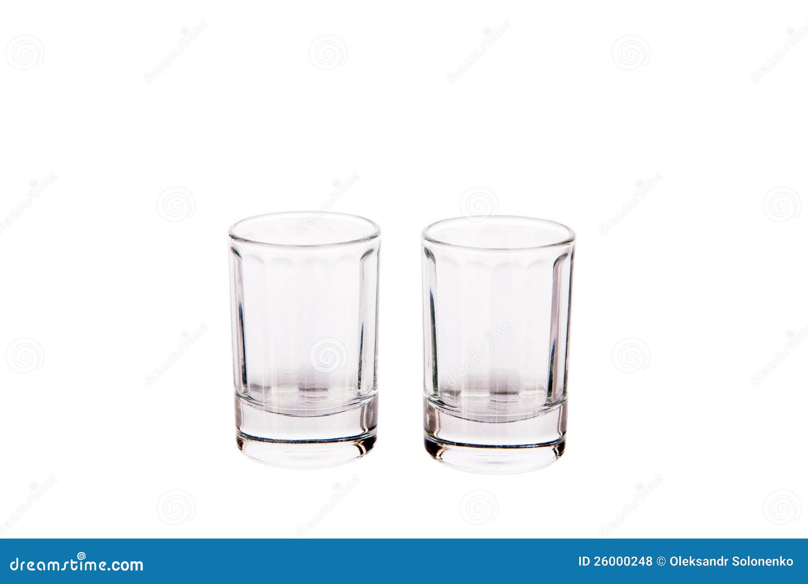Two Shot Glasses Isolated on White Stock Photo - Image of object ...