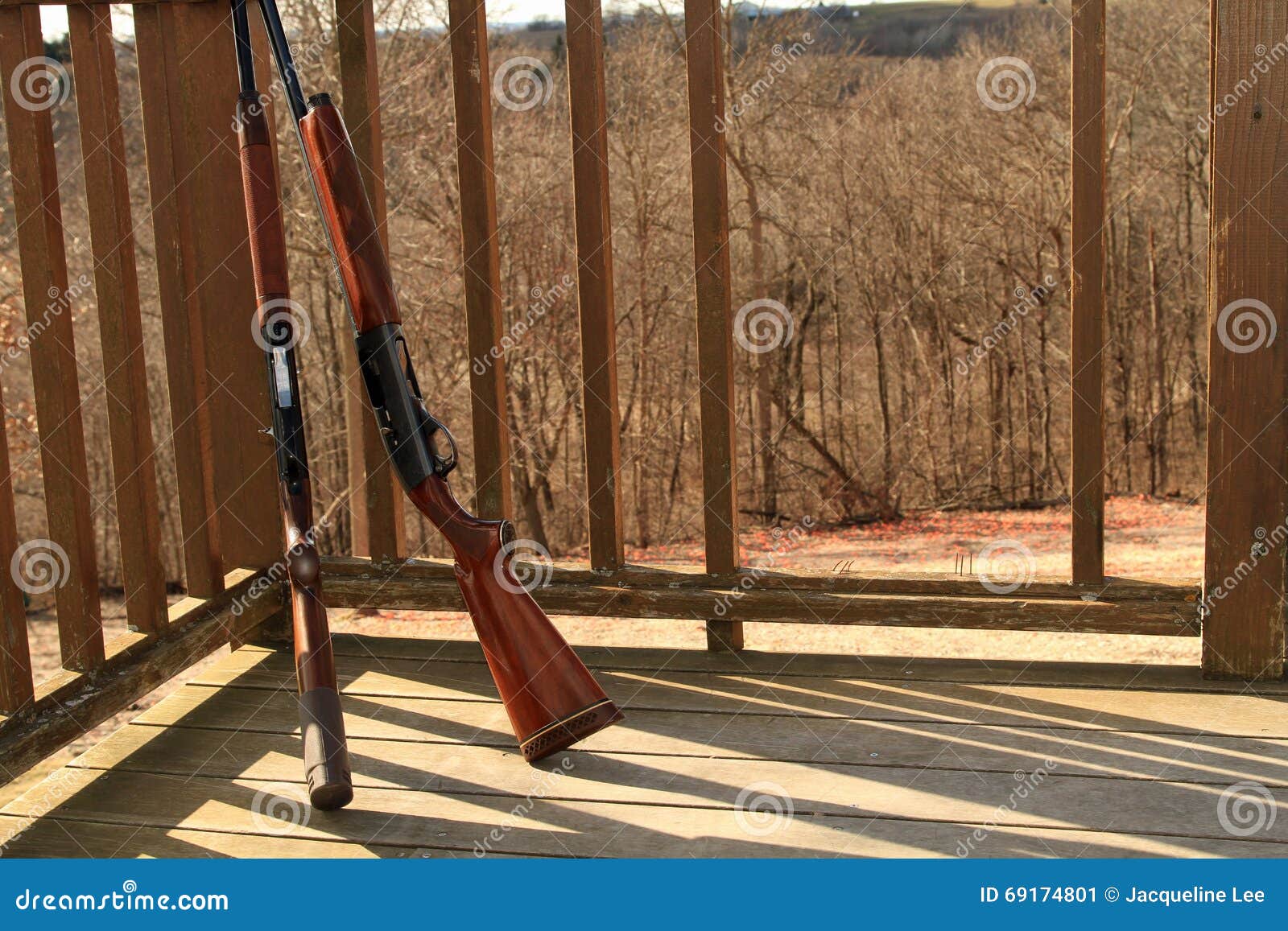 Two Shot Guns at Sporting Clay Range Stock Image - Image of deck ...