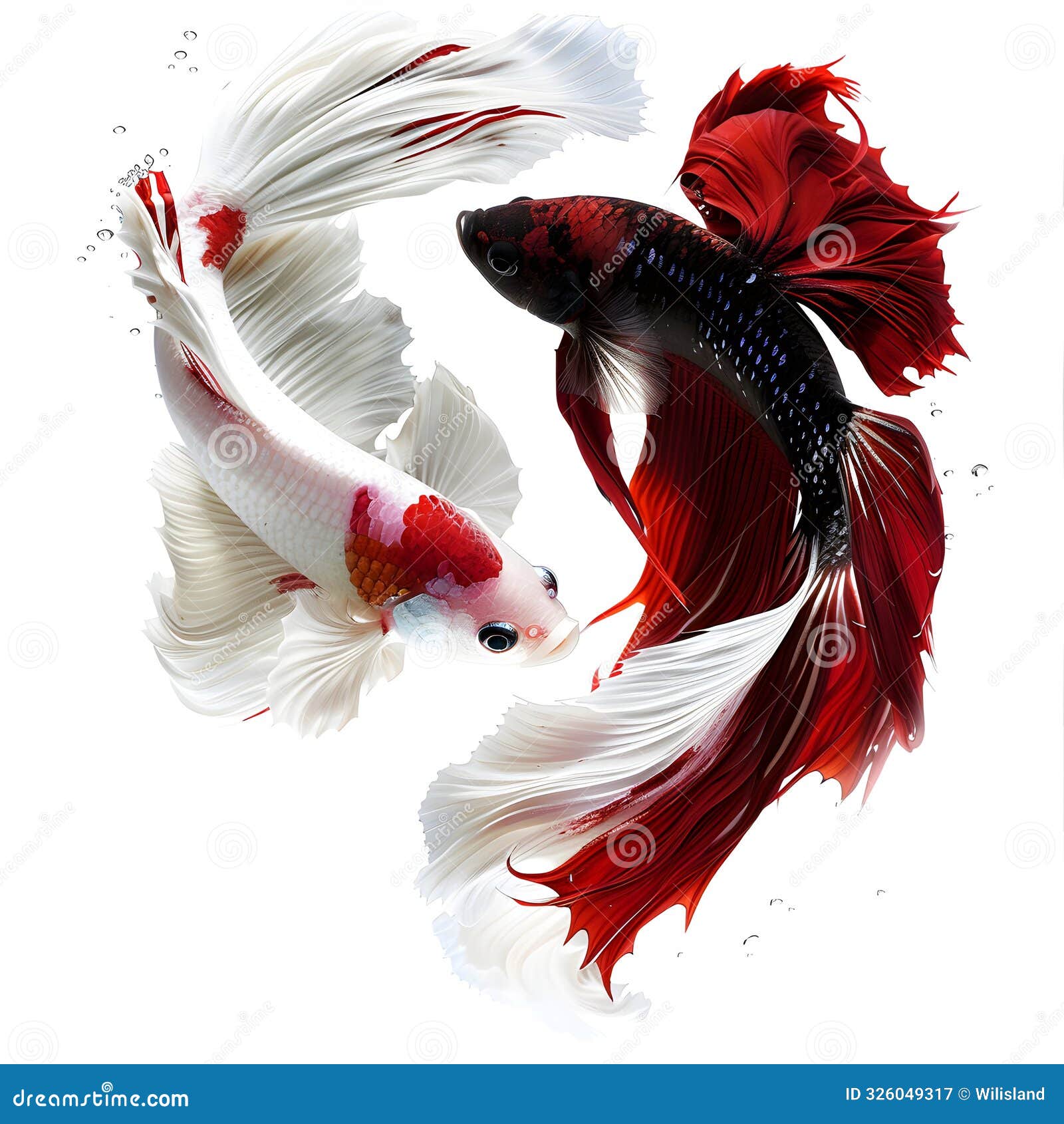 Two Siamese Fighting Fish Dancing Stock Illustration - Illustration of ...