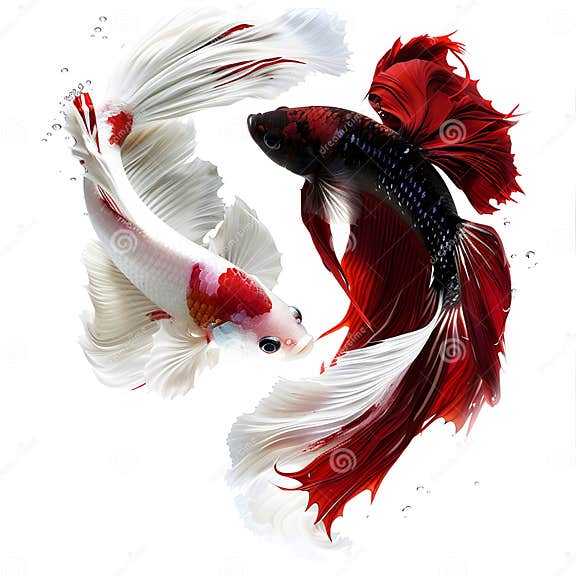 Two Siamese Fighting Fish Dancing Stock Illustration - Illustration of ...