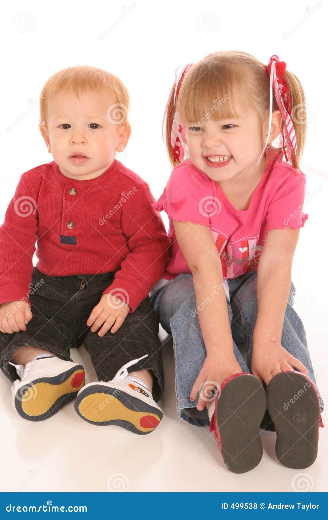 Two Siblings one stock photo. Image of smile, toddler, redhead - 499538