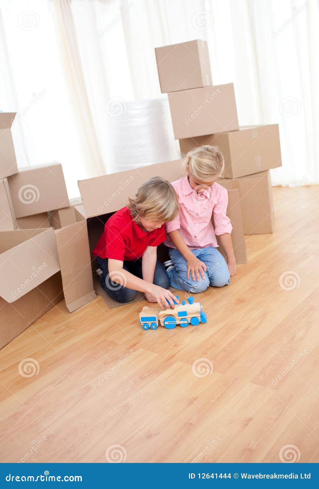 Two Siblings Playing at Home Stock Photo - Image of children, empty ...