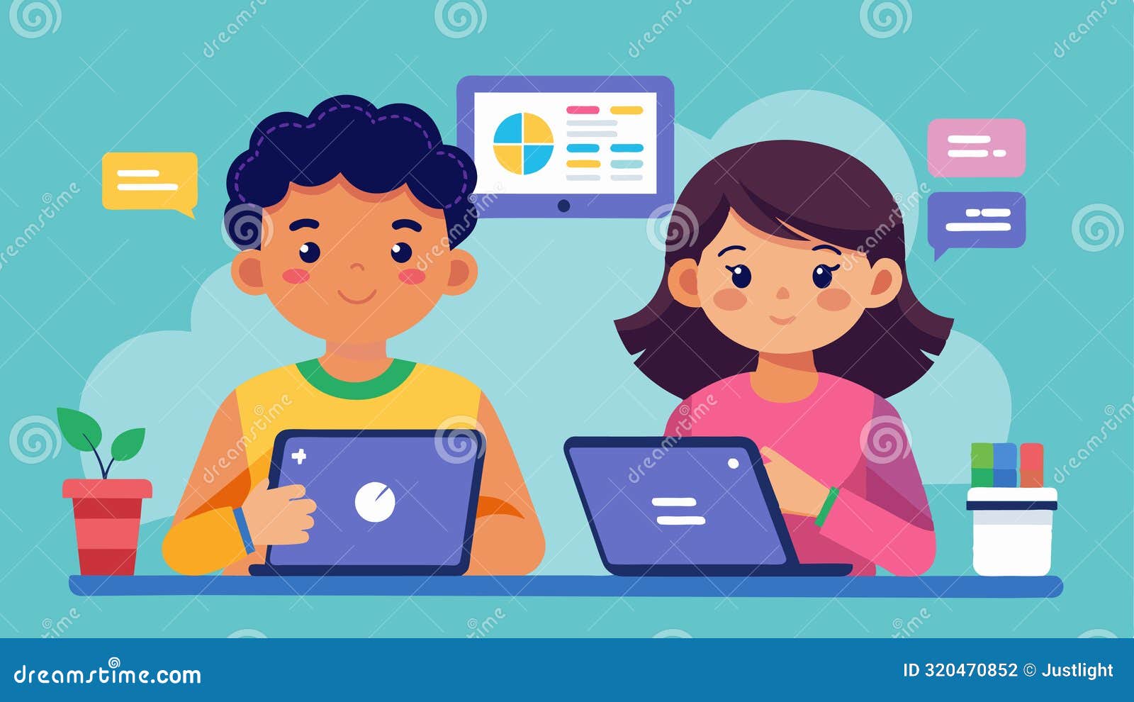 Two Siblings Working Together on Coding Their Own Animation on Their ...