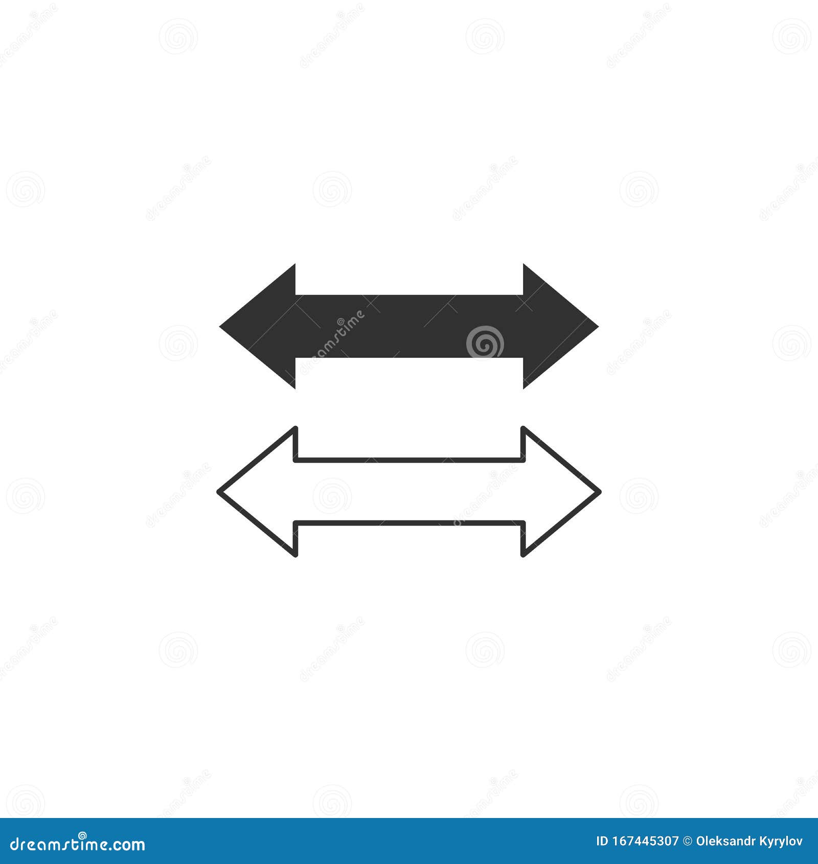 Two Side Arrow Icon, Stock Vector Illustration Isolated on White ...