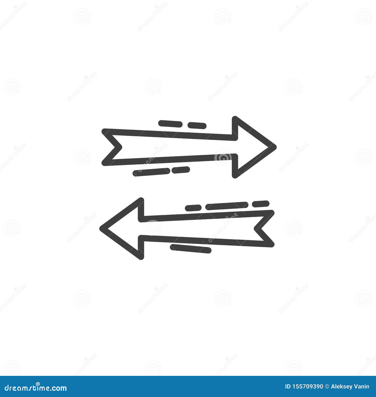 Two side arrow line icon stock vector. Illustration of symbol - 155709390