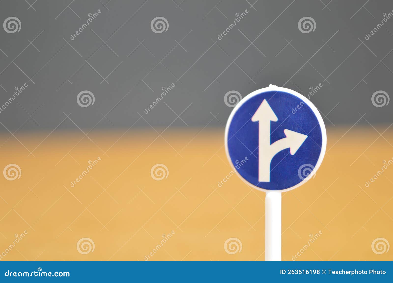 Two Side Arrow Road Sign with Blurred Background Stock Photo - Image of ...