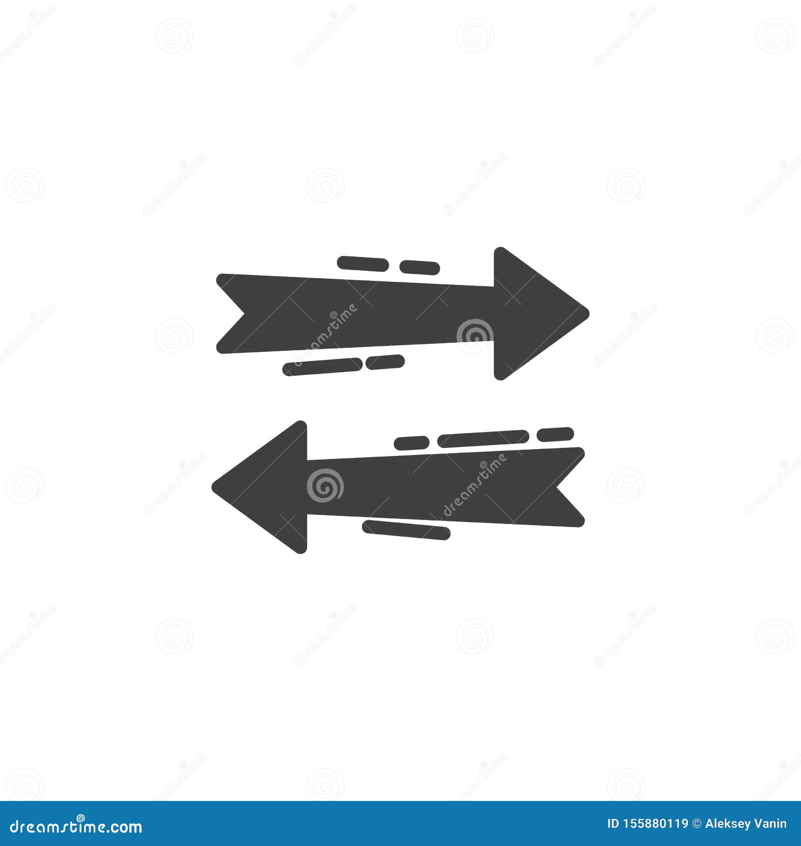 Two side arrow vector icon stock vector. Illustration of symbol - 155880119