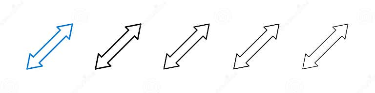 Two Side Line Icon Isolated on White Background Stock Vector ...