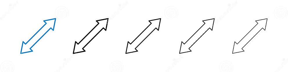 Two Side Line Icon Isolated on White Background Stock Vector ...