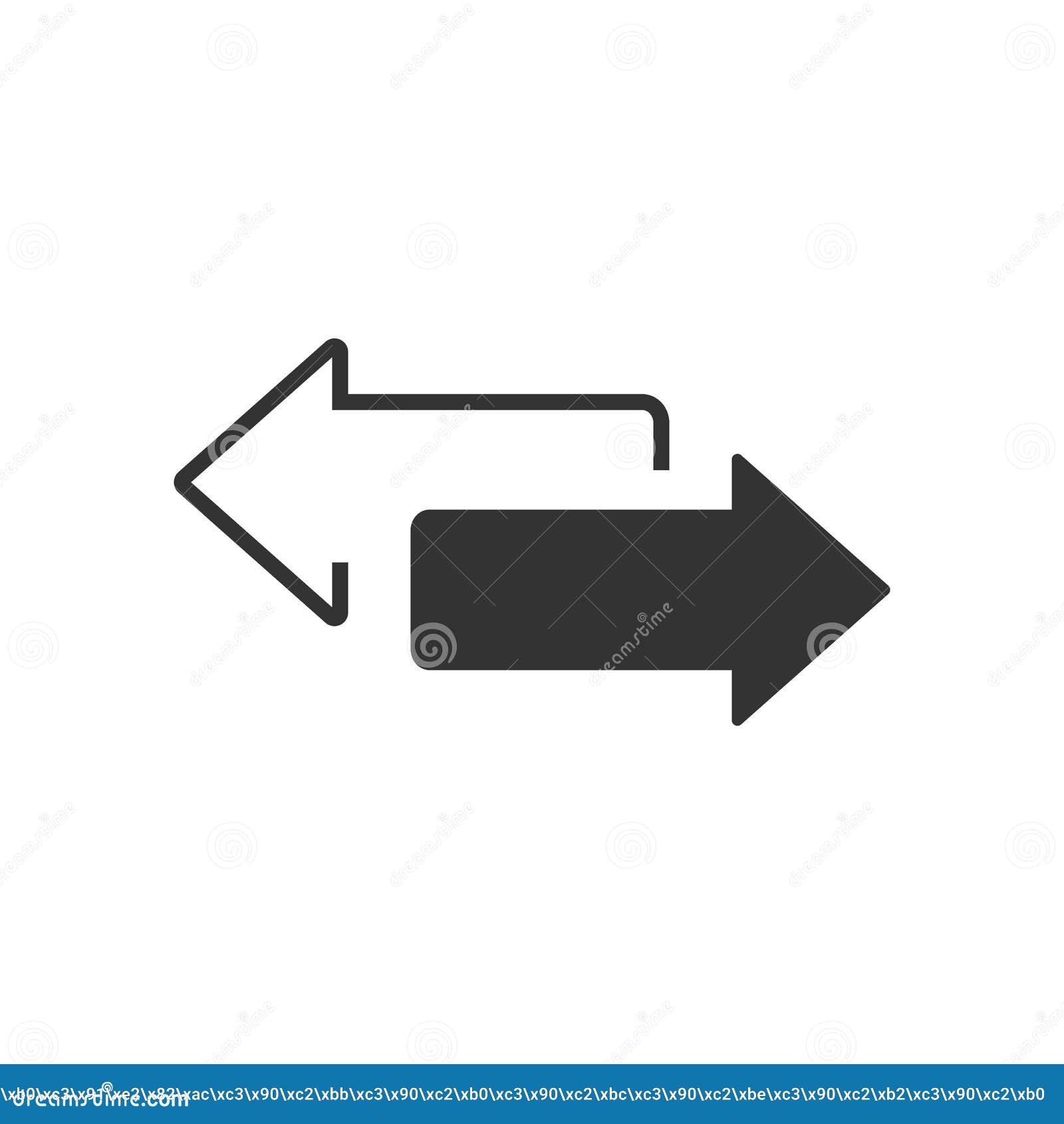 Two Sided Arrow Vector Icon Isolated on White Background Stock Vector ...