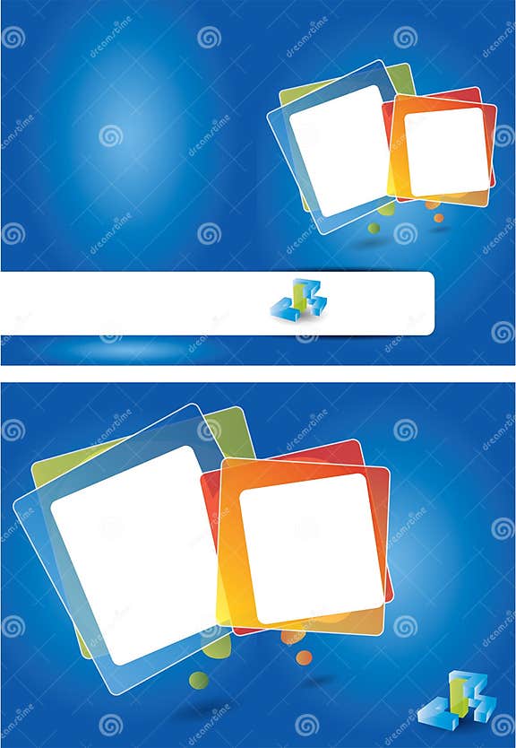 Two Sided Blue Vector Brochure Design Stock Vector - Illustration of ...