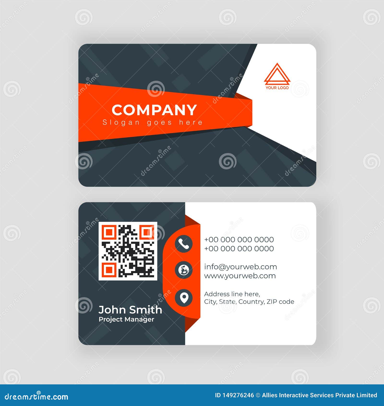 Two Sided Presentation Template Cartoon Vector | CartoonDealer.com ...