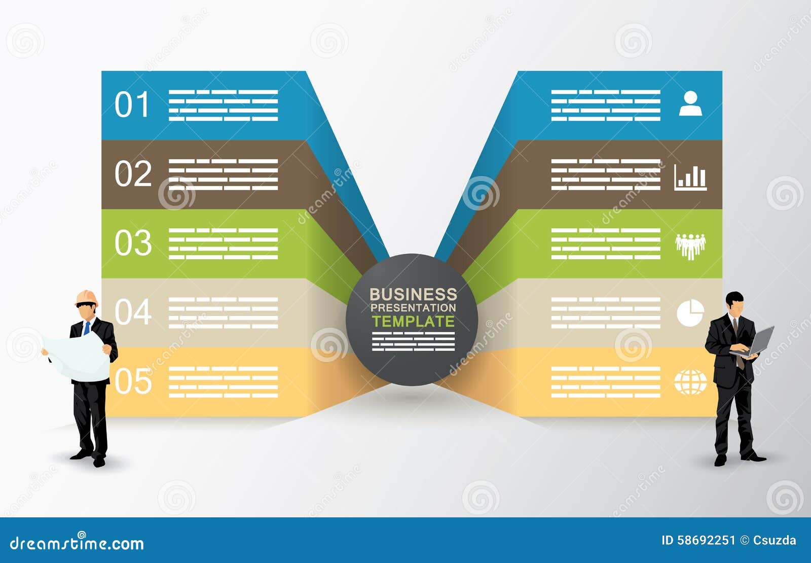 Two Sided Presentation Template Stock Vector - Illustration of ...