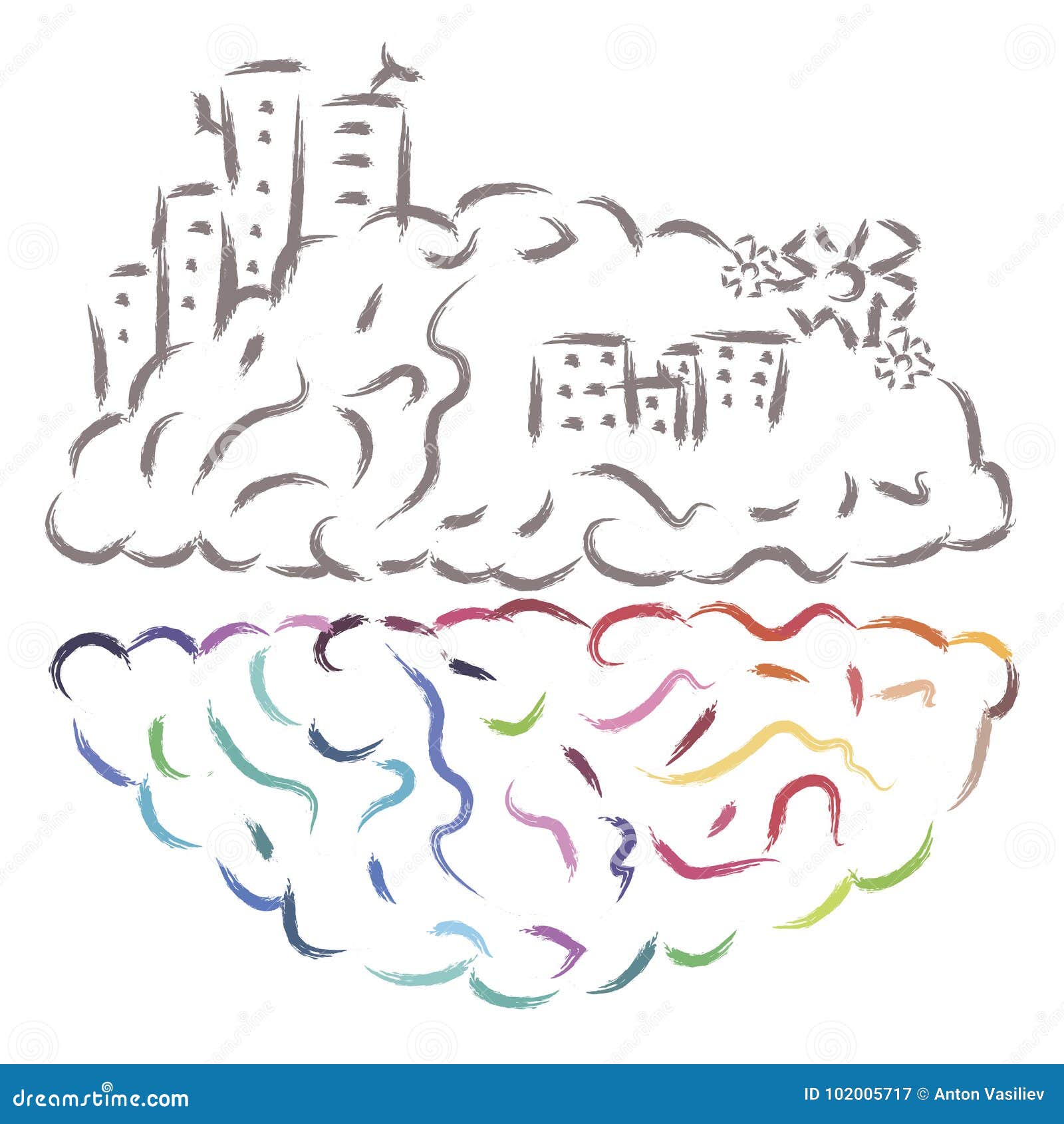Sides of the Brain Activity Vector Illustration Stock Vector ...
