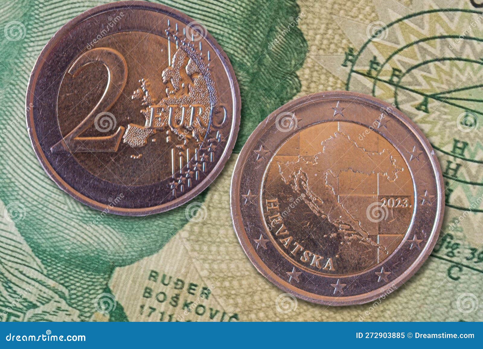 Two Sides of the 2 Euro Coin Placed Side-by-side Stock Image - Image of ...