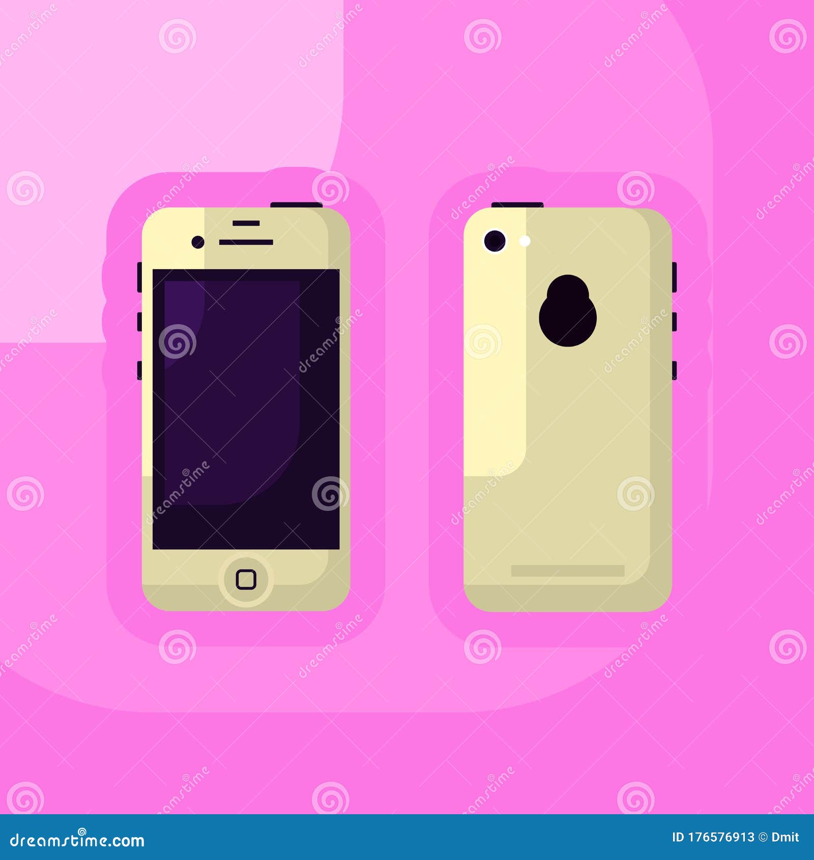 Two Sides of White Smartphone Stock Vector - Illustration of front ...