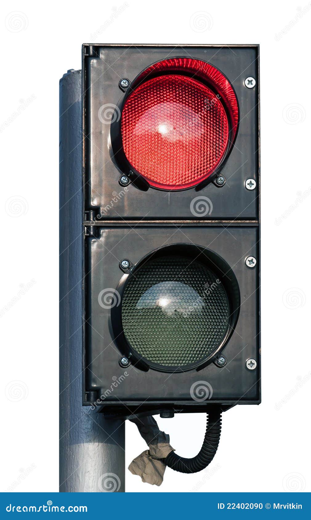 Two Signal Red and Green Traffic Light Isolated Stock Photo - Image of ...