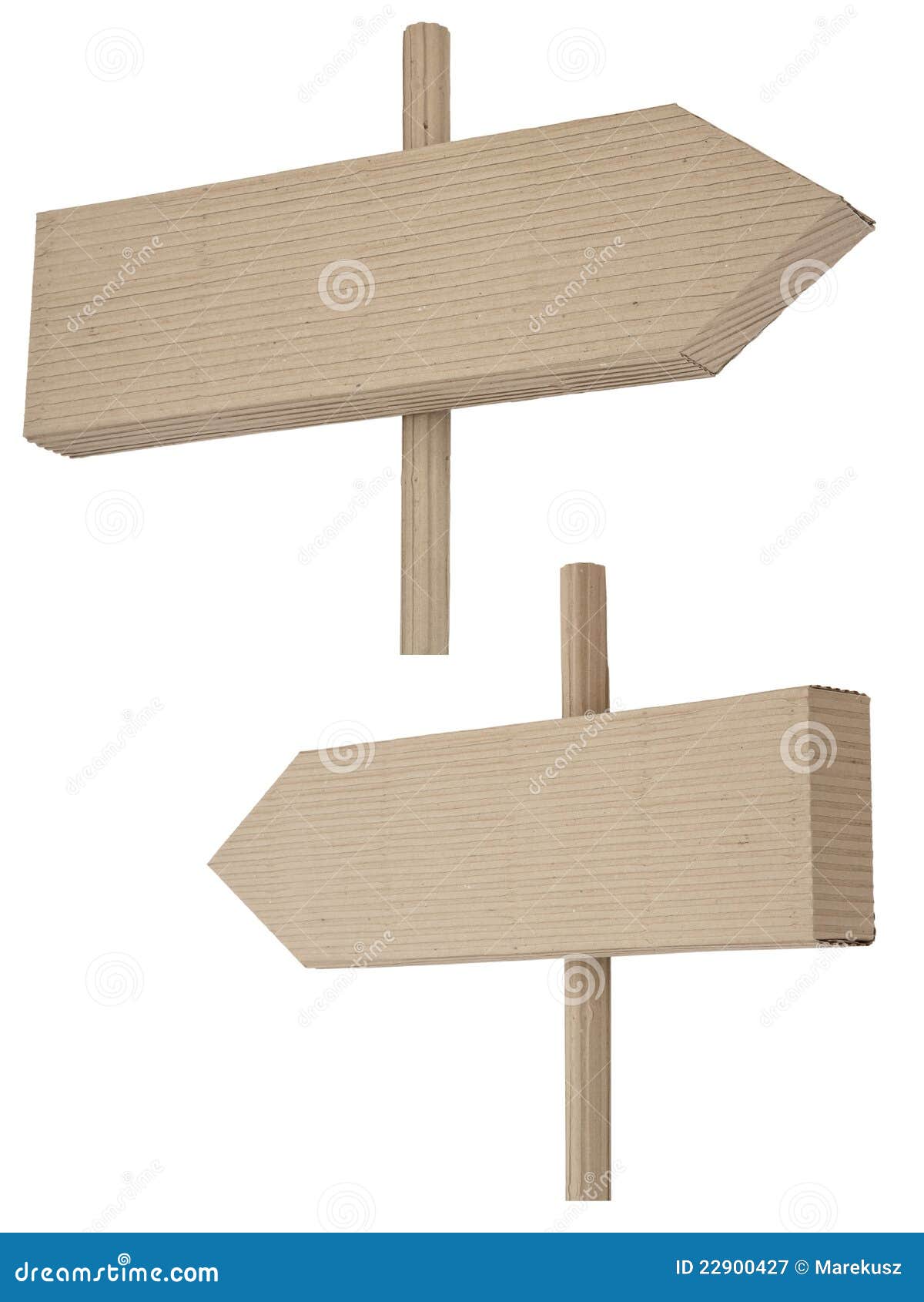 Two Signposts Made of Cardboard Stock Image - Image of blank, guidepost ...