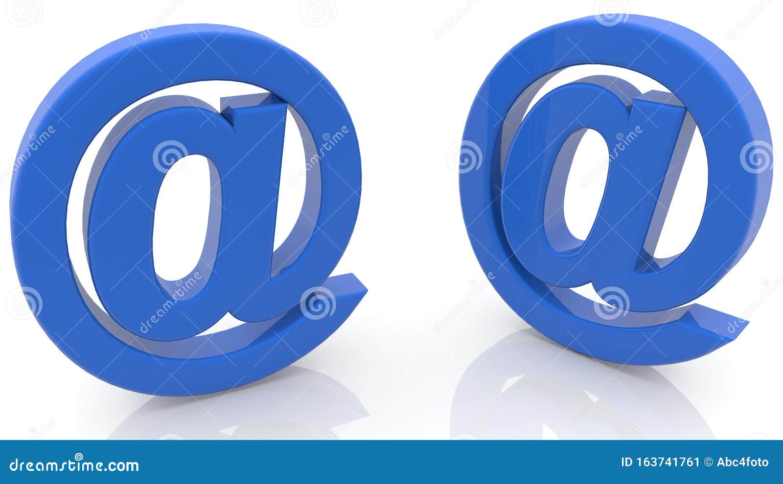 Two at Signs in Blue on White Background Stock Illustration ...