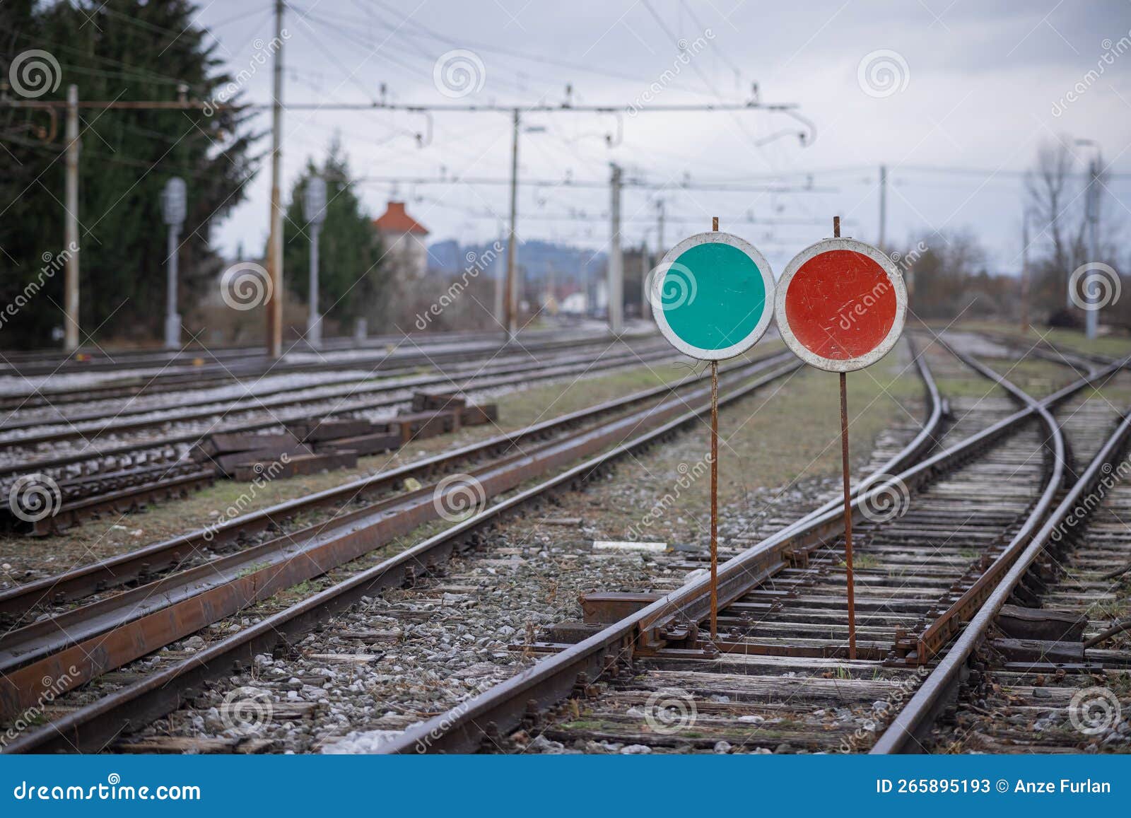 Two Signs for Closed Railway Track Standing on Tracks As a Visual Note ...