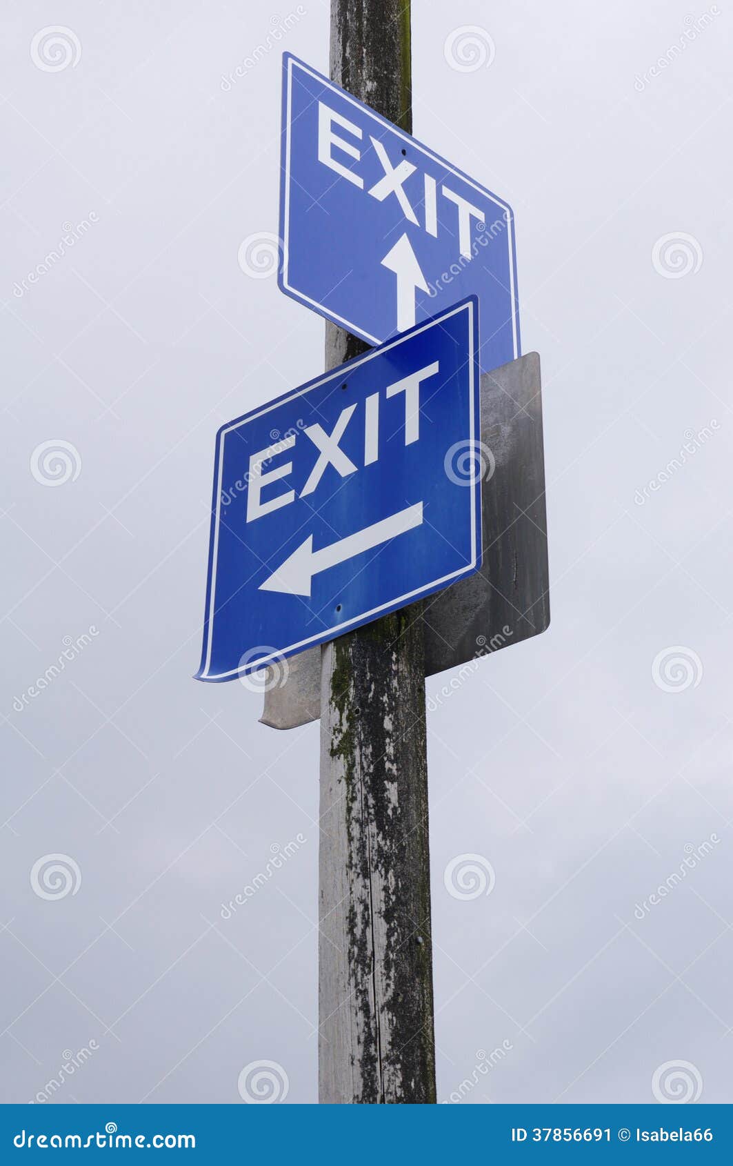 Two Signs Exit on Parking stock image. Image of signal - 37856691