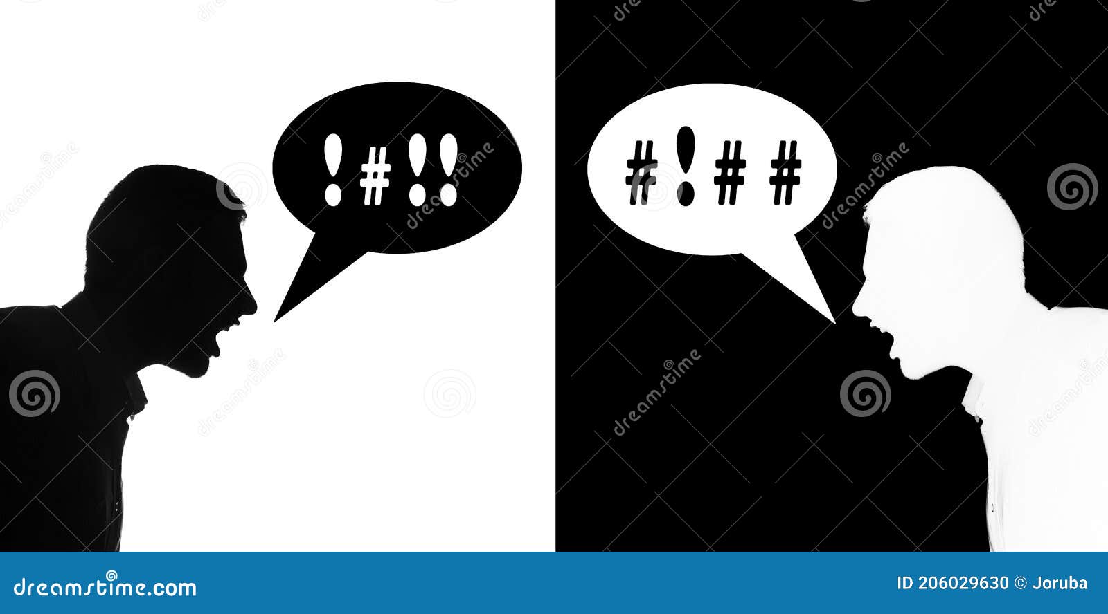 Men Quarrel Each Othet, Bubble Text Stock Photo - Image of people ...