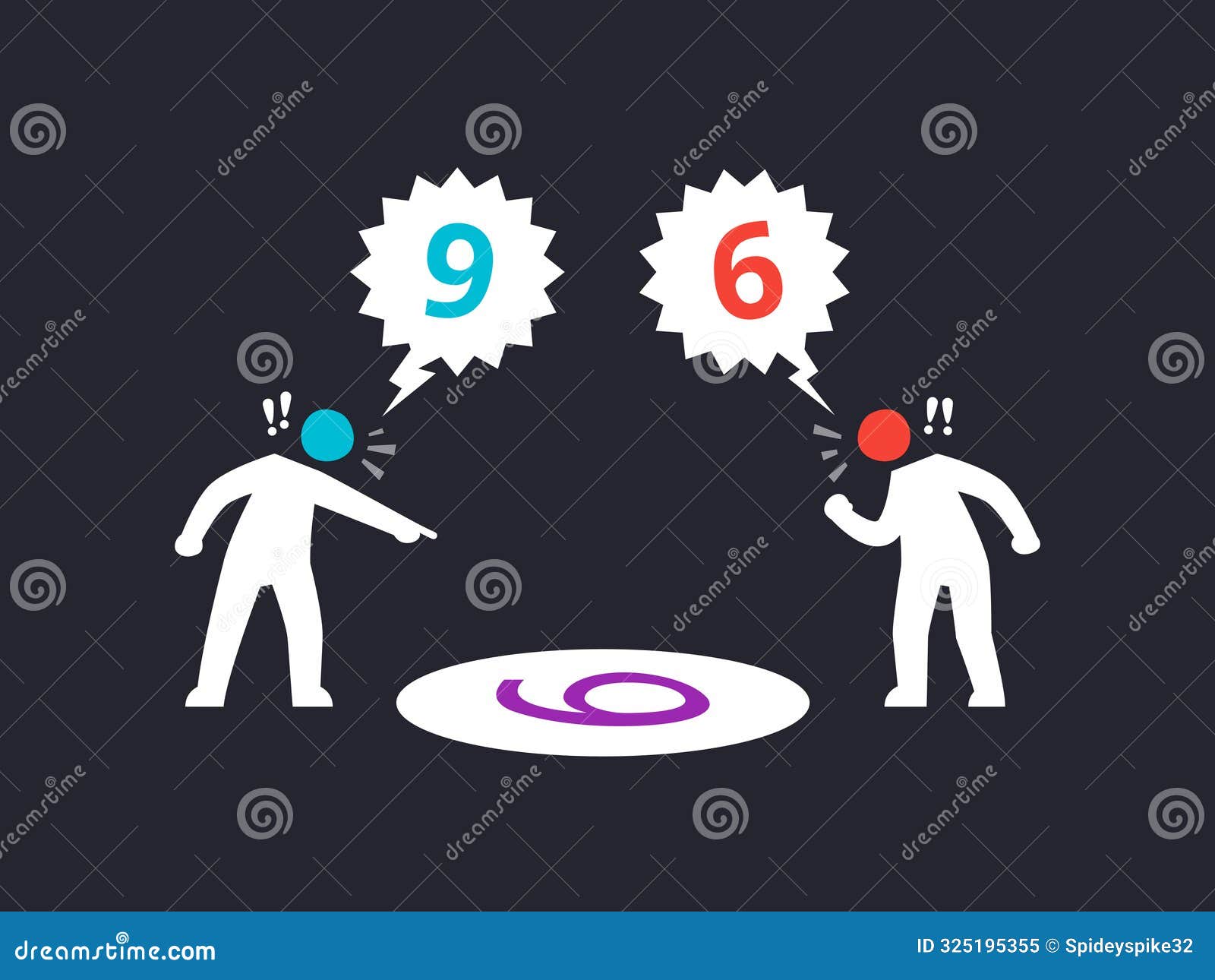 Two Silhouettes are Arguing about a Number. Isolated Vector ...